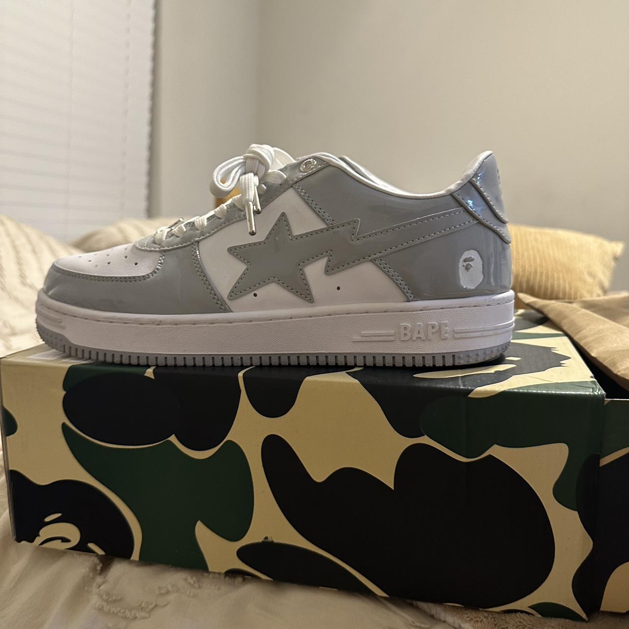 Grey and white BAPEs Size 12 Great condition Comes... - Depop