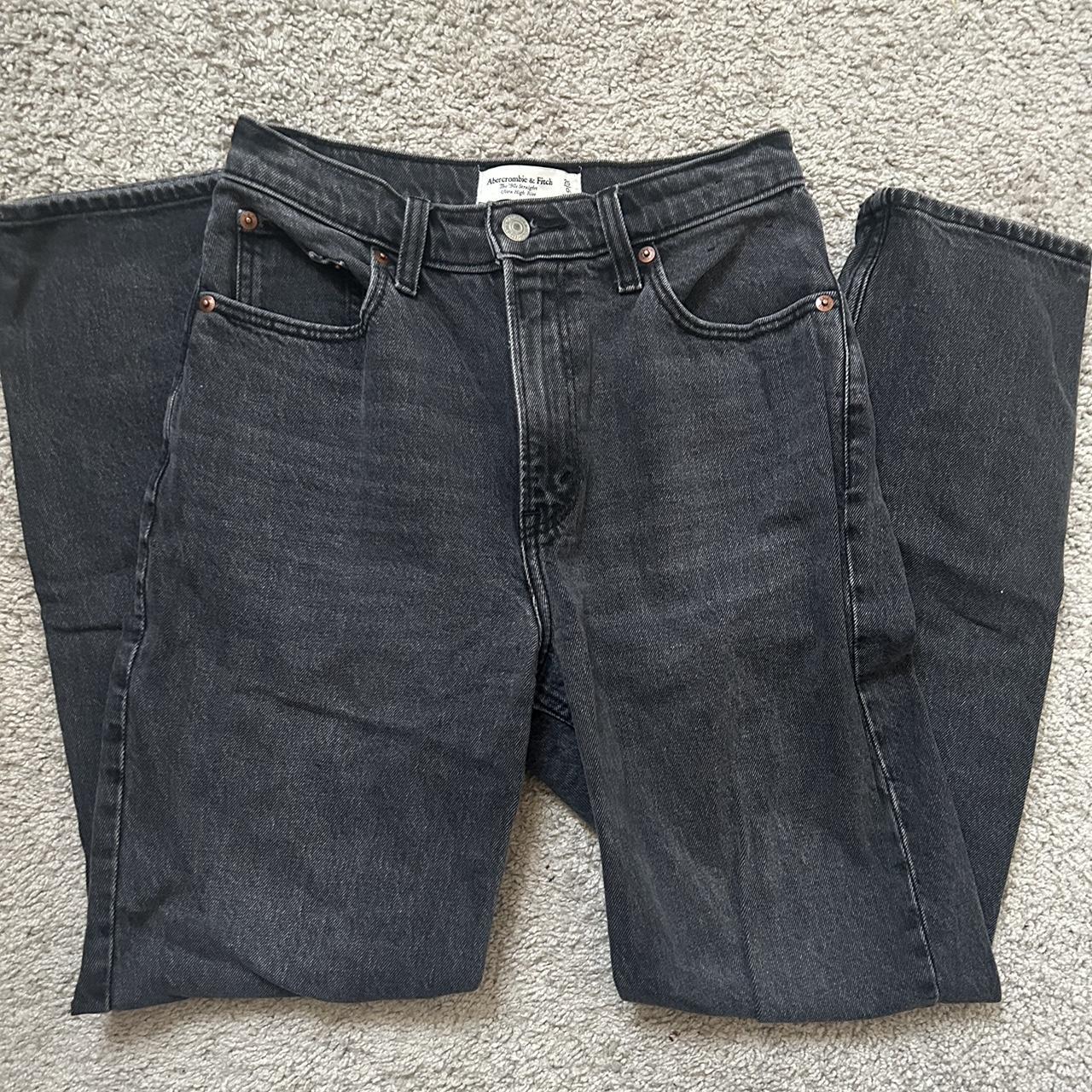 ABERCROMBIE 90s ULTRA HIGH RISE STRAIGHT JEAN faded... - Depop