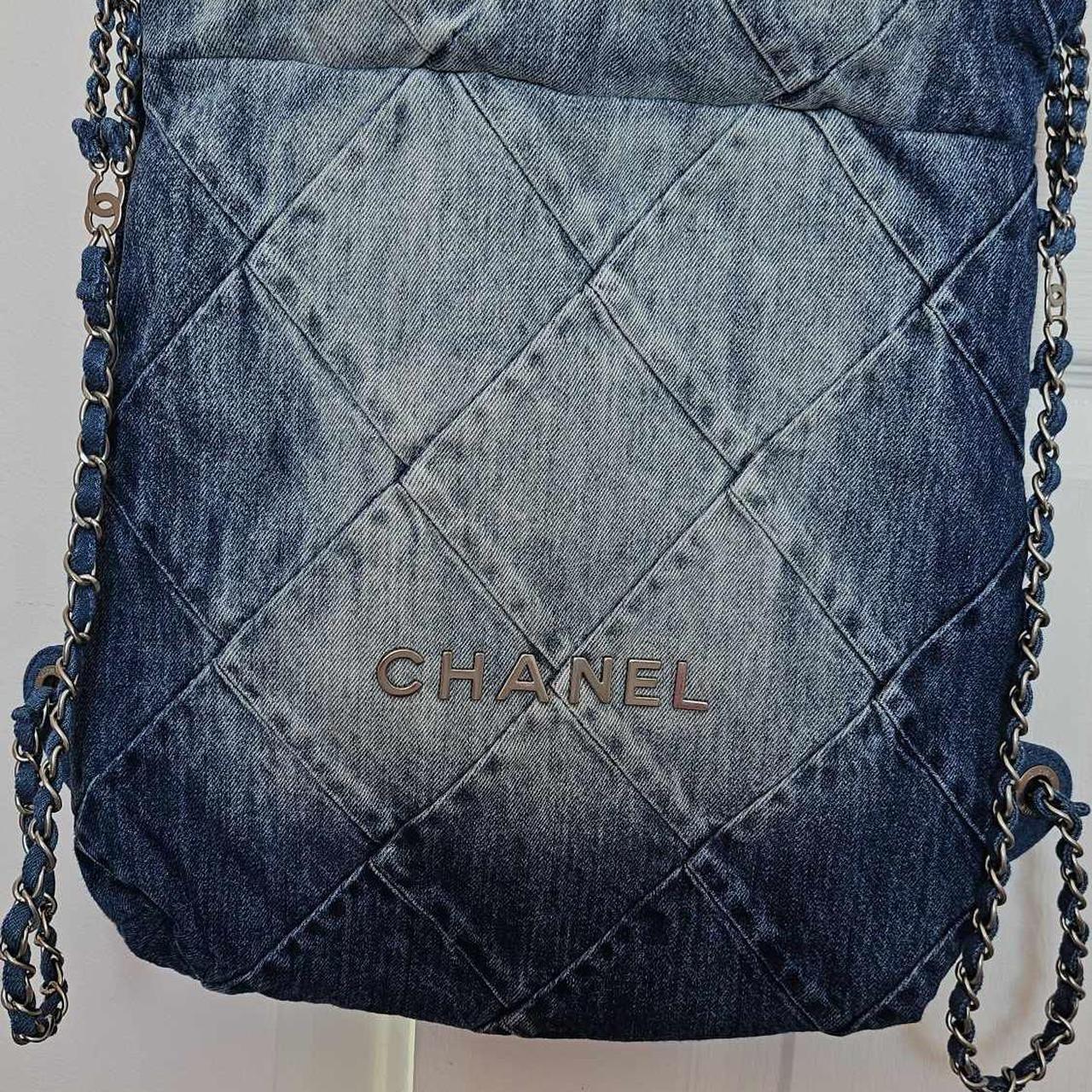 Chanel22 denim backpack new with tags Come with... - Depop