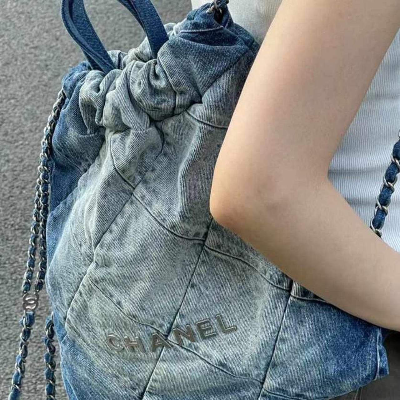 Chanel22 denim backpack new with tags Come with... - Depop