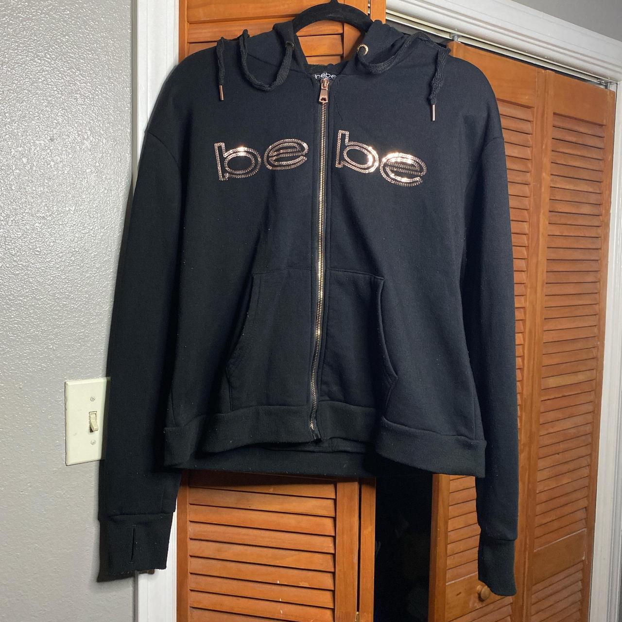 Bebe brand black and rose gold hoodie🔥 (Light... - Depop