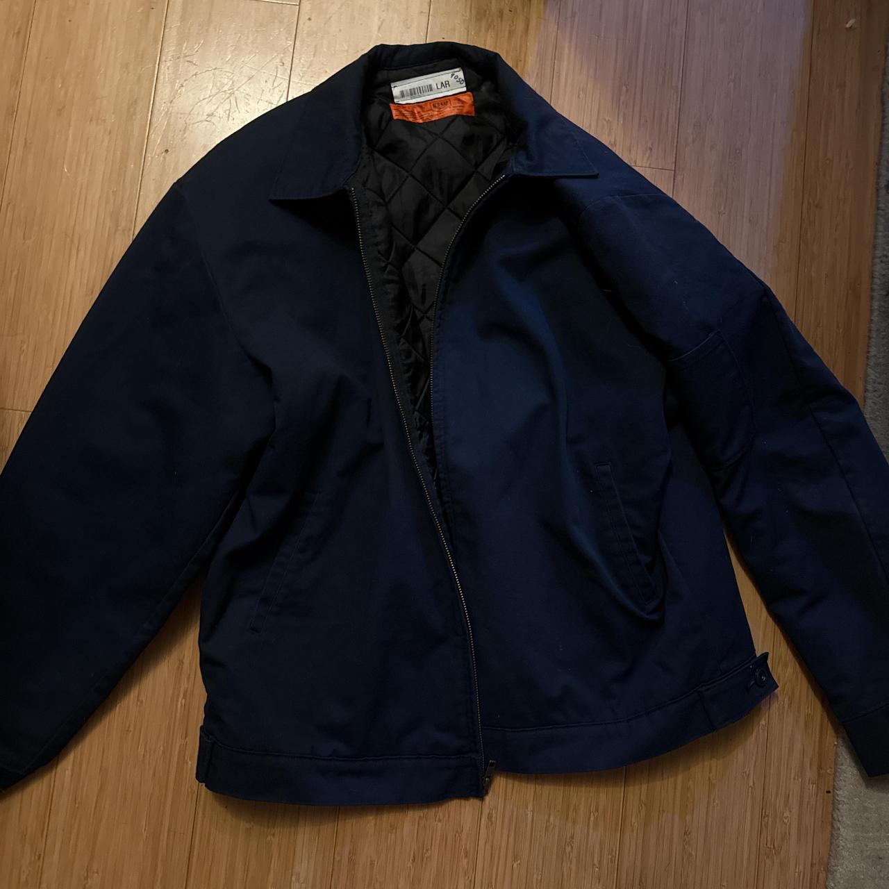 Navy blue canvas jacket with a streetwear vibe #skater | Depop