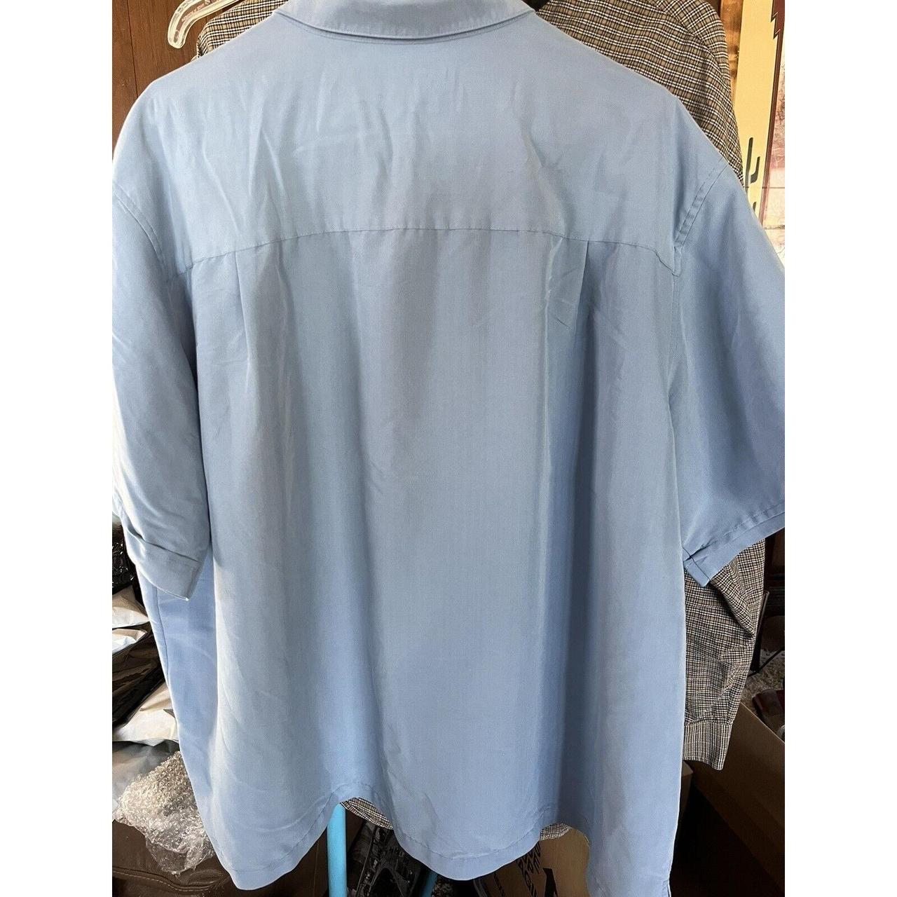 This Cubavera men's guayabera shirt in blue is the... - Depop