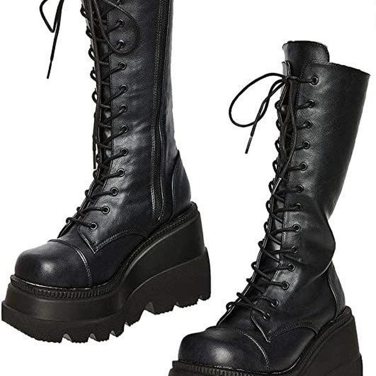 Punk Emo Scene Boots Black Brand New - Depop