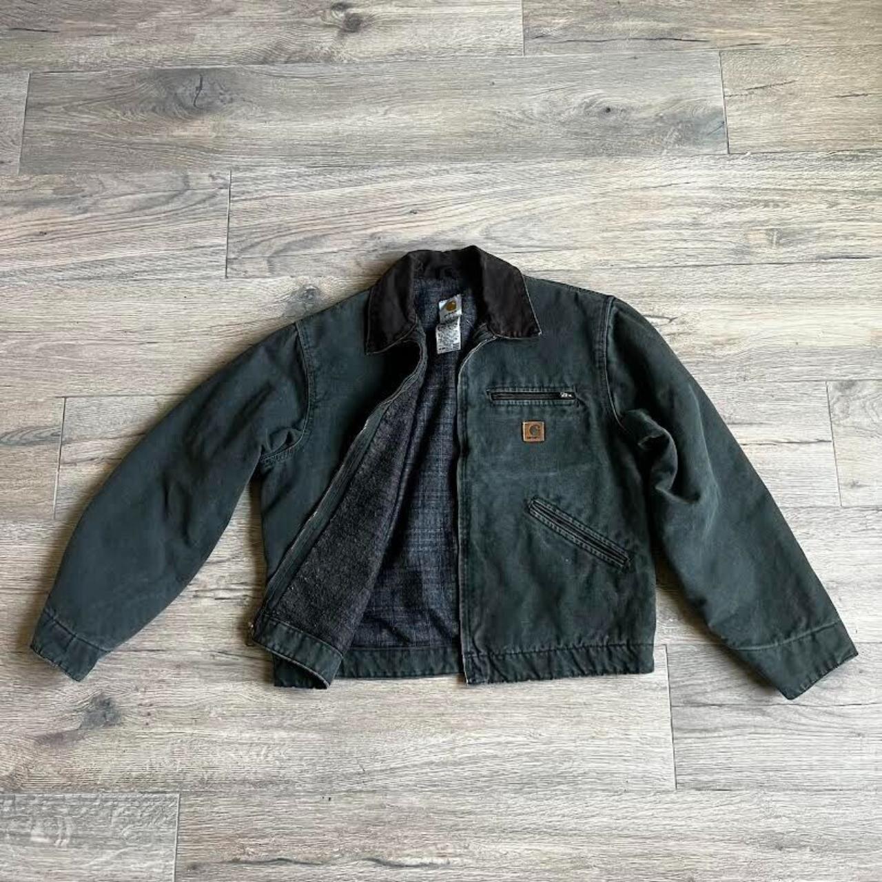 Carhartt Detroit Jacket J97 MOS Green Blanket Lined... - Depop
