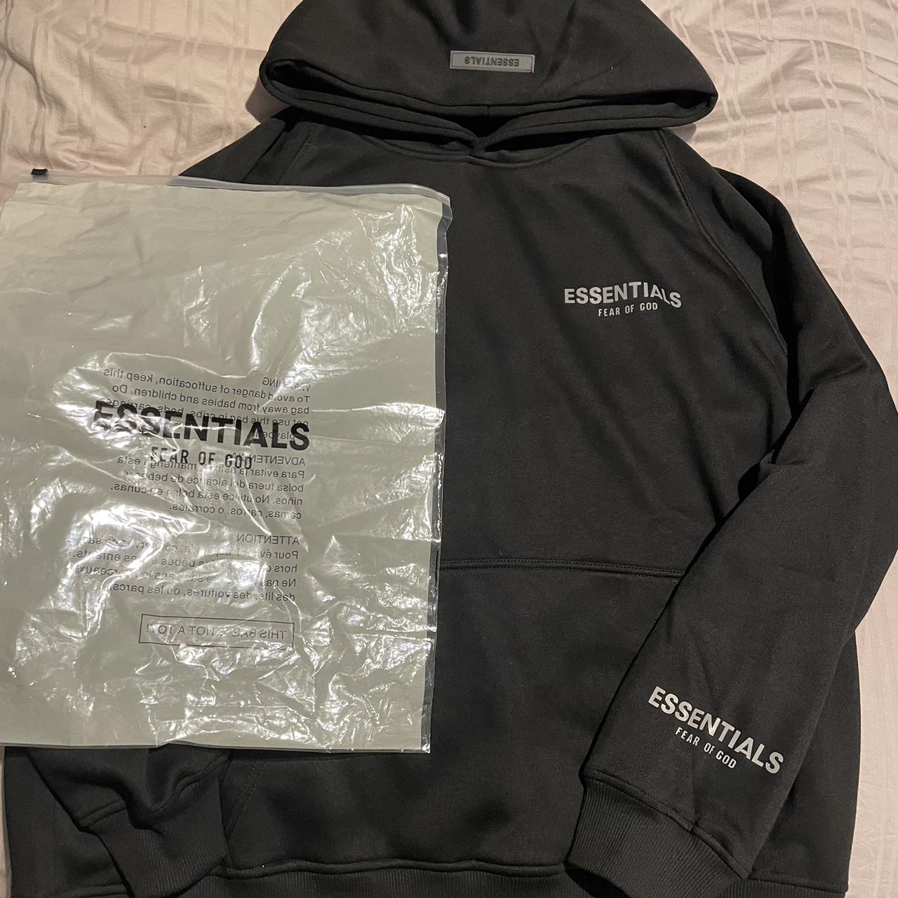 Brand new black essentials hoodie size large open to... - Depop