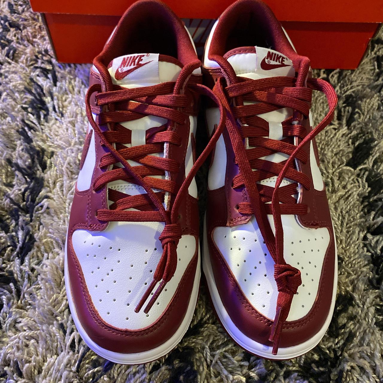 Nike dunk low maroon Size 9 Comes with box Comes... - Depop