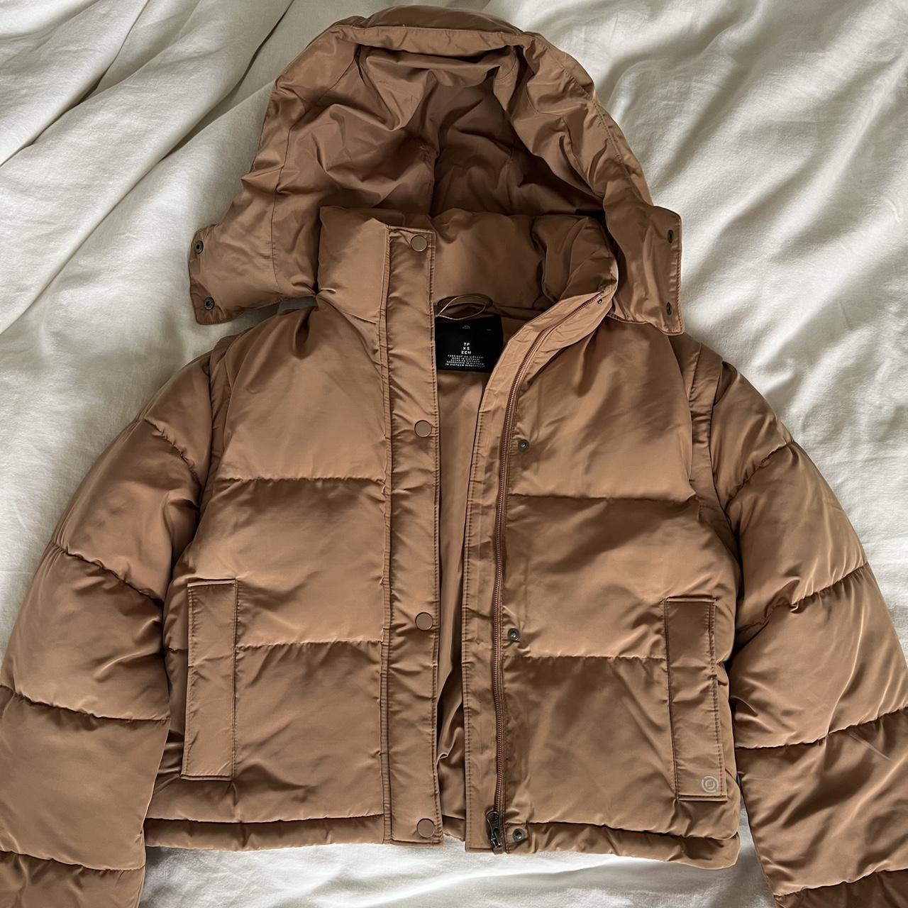 Tan Puffer Jacket - Depop