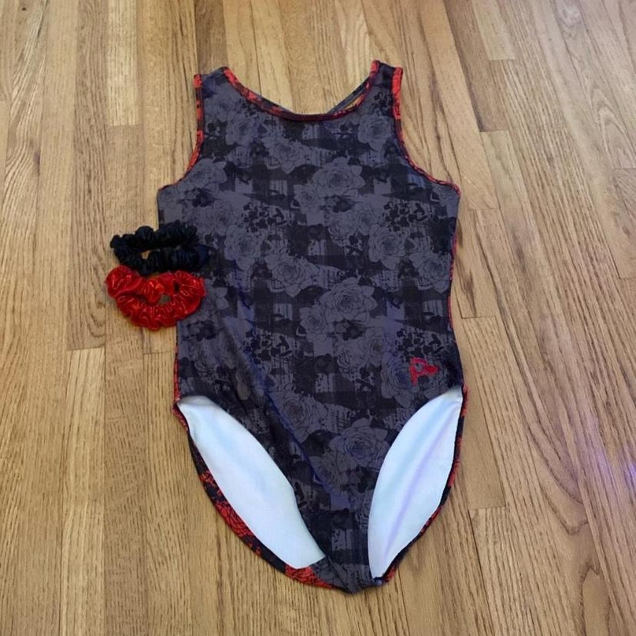Plum Practicewear Black and Red Gymnastics Leotard... - Depop