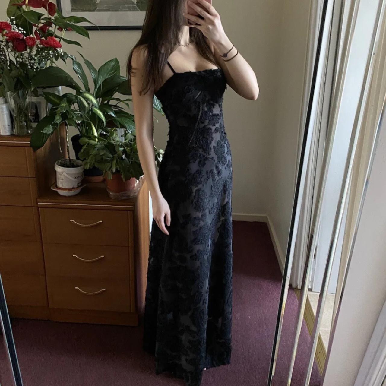 Seren black floral lace back maxi dress Dress is... | Depop