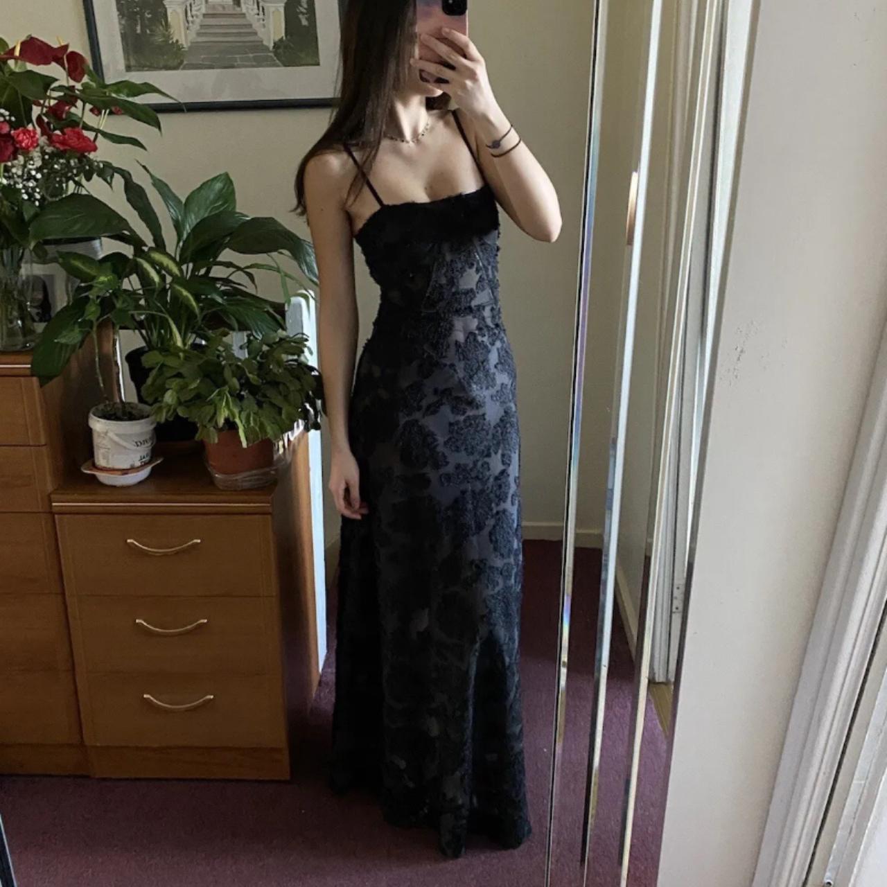 Seren black floral lace back maxi dress Dress is... | Depop