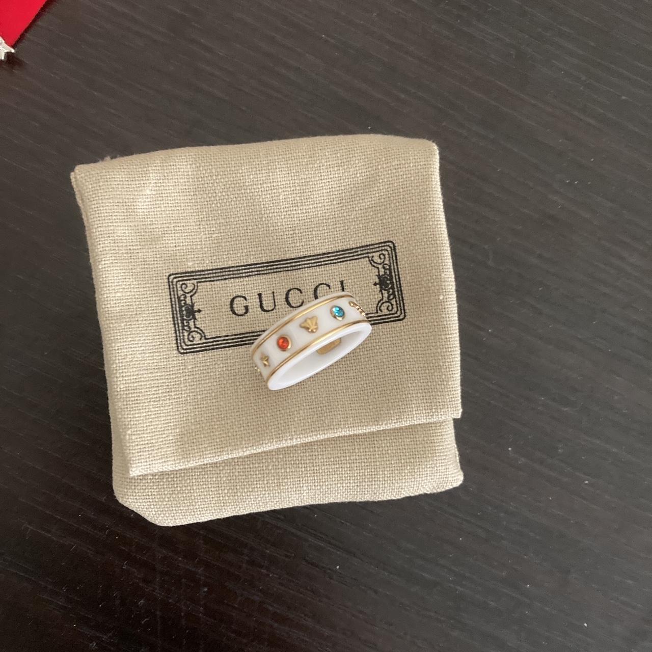 Gucci size 7 ceramic ring Italy - Depop