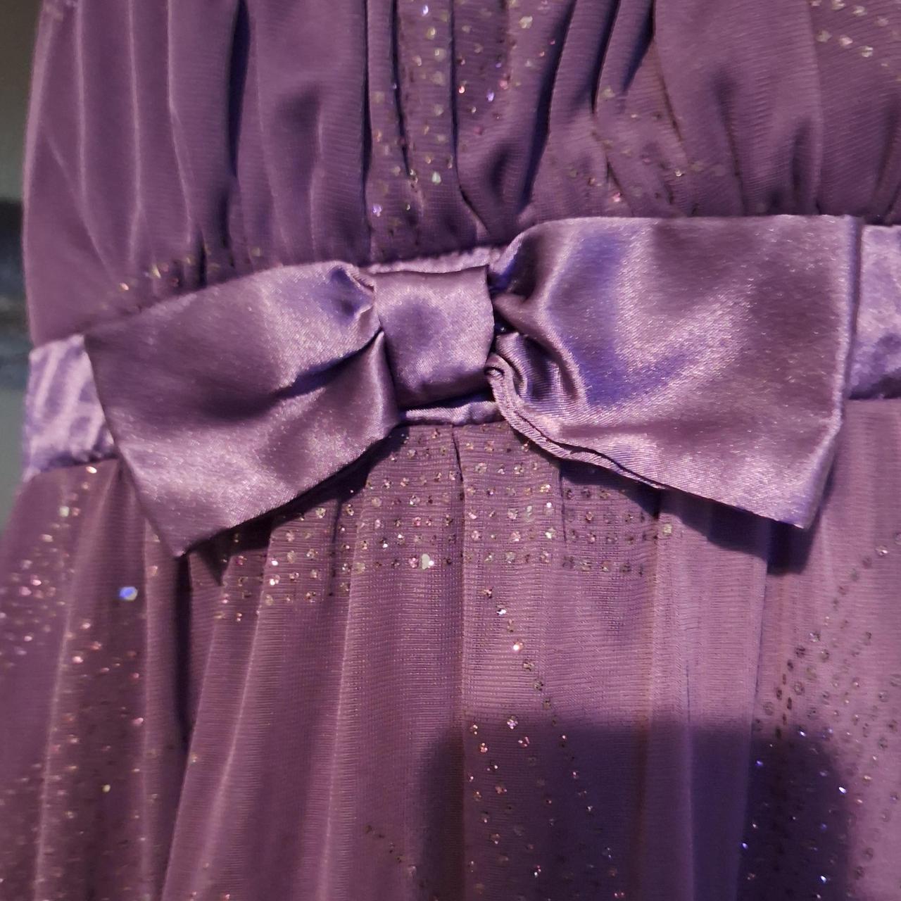 Beautiful purple sparkly dress with front bow ties... - Depop
