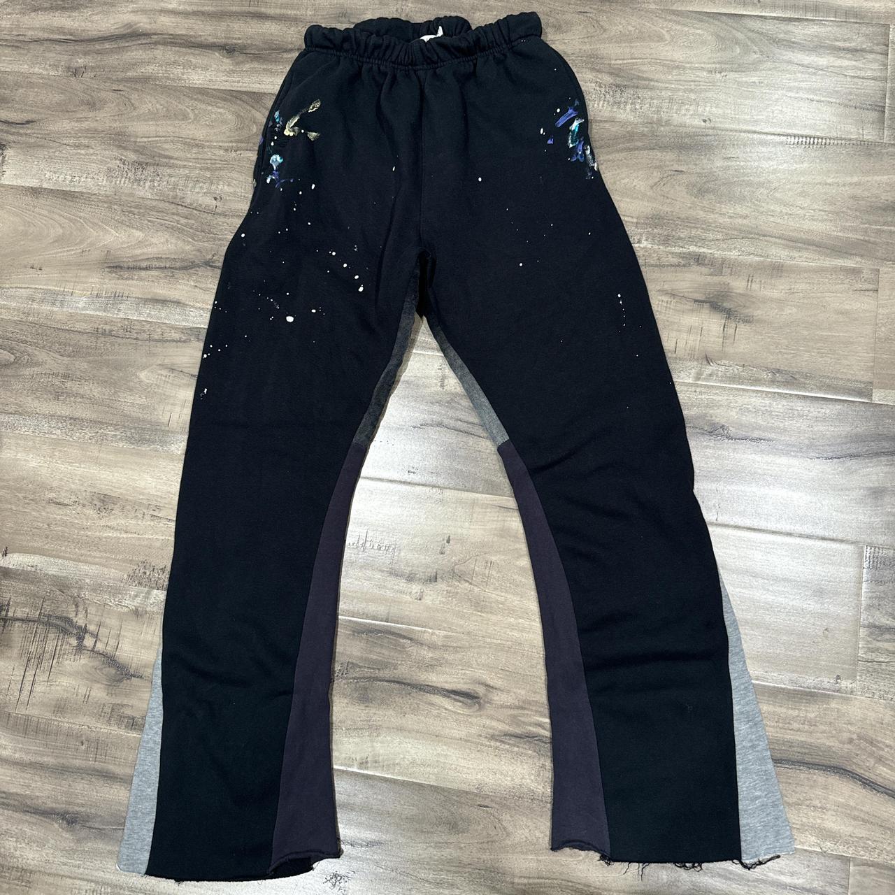 Distressed Flared Sweats - MNML - Depop
