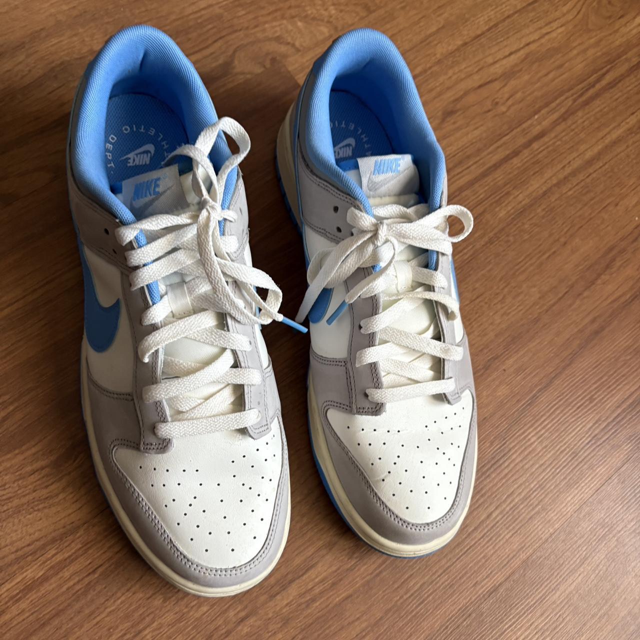 Nike Dunk Low Pro trainers in white and blue size 12... | Depop