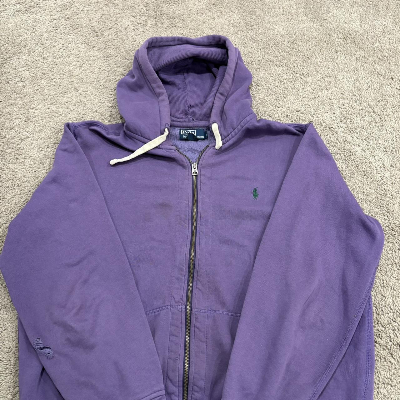 Vintage 90s Purple Polo Ralph Lauren zip-up... - Depop