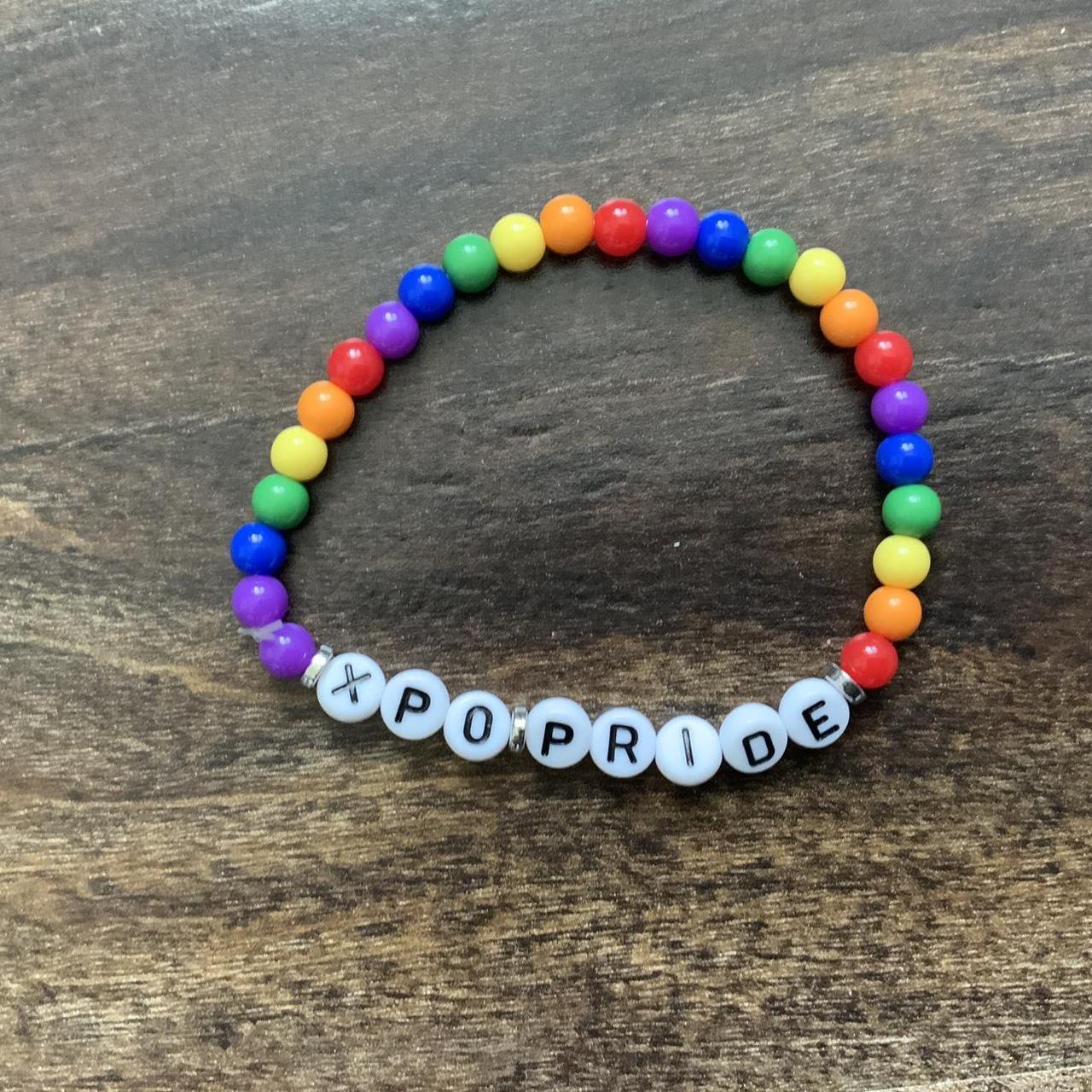 XPO Rainbow pride bracelet with multicoloured /... - Depop