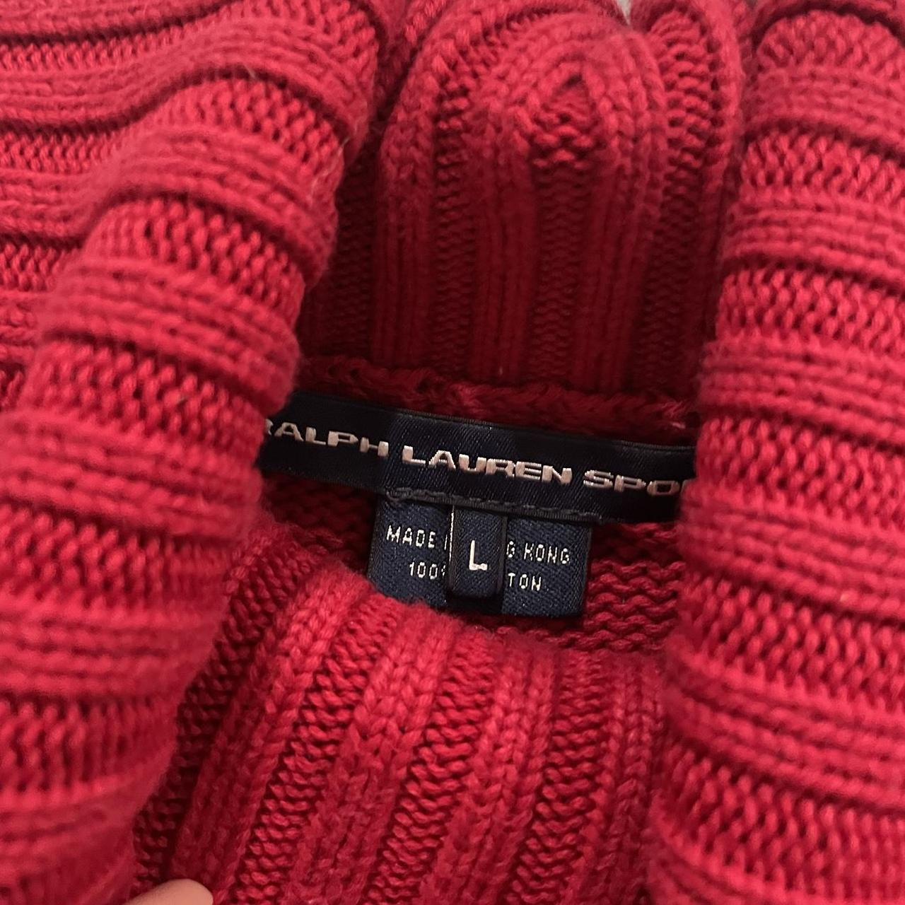 Ralph Lauren sport thick red turtleneck sweater... - Depop