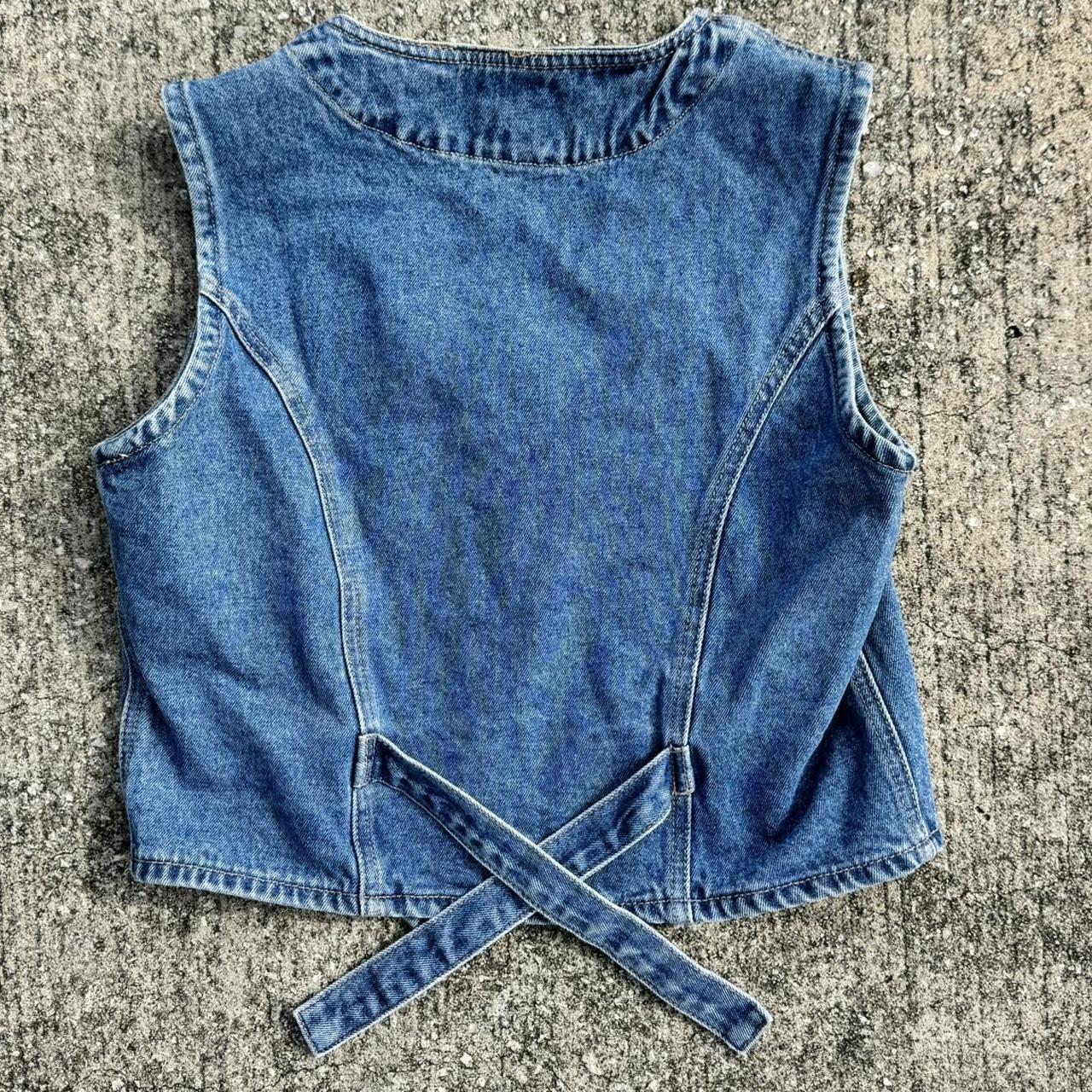 Blue Union Bay classic denim vest with adjustable... - Depop