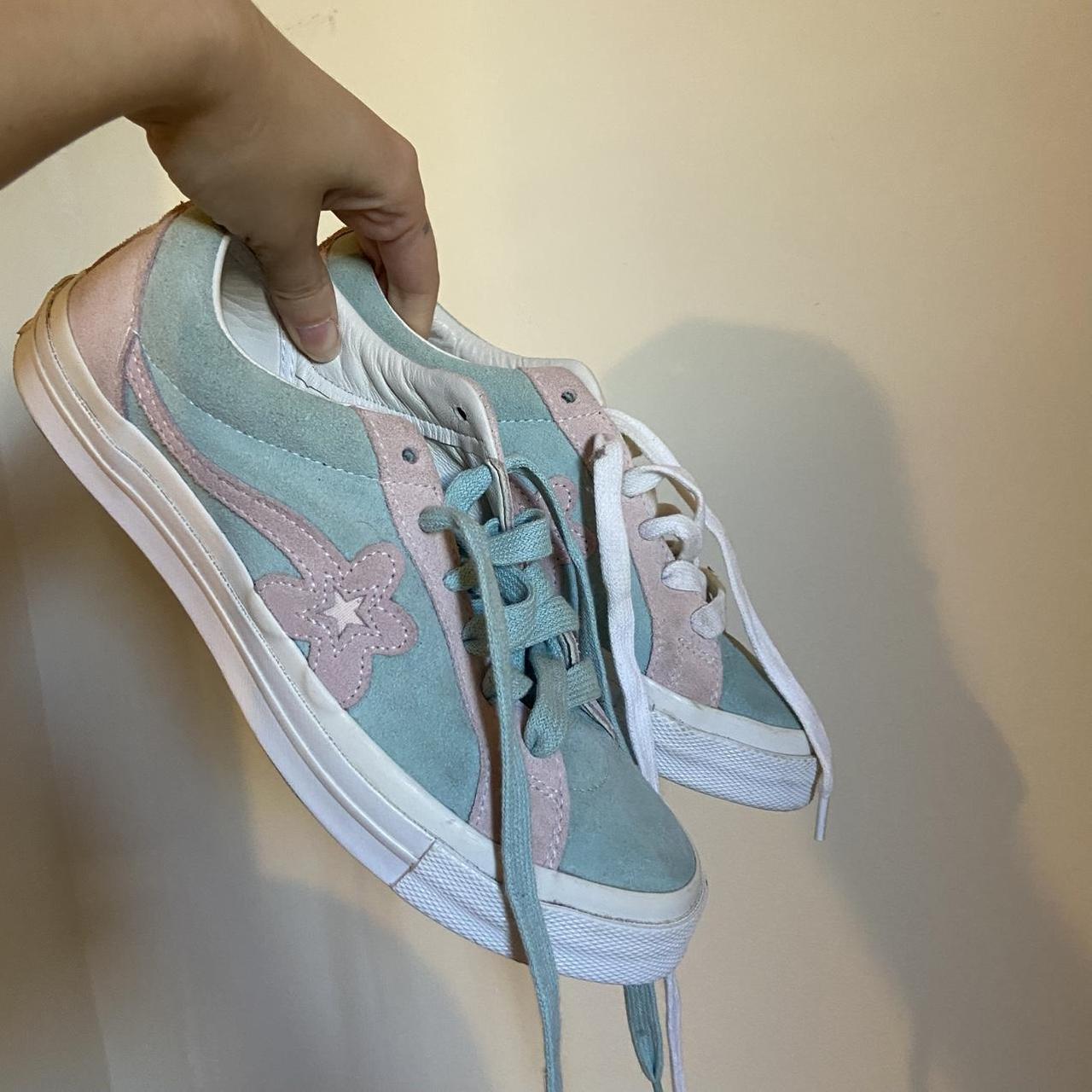 Golf Le Fleur Converse pink and blue with mismatch... | Depop