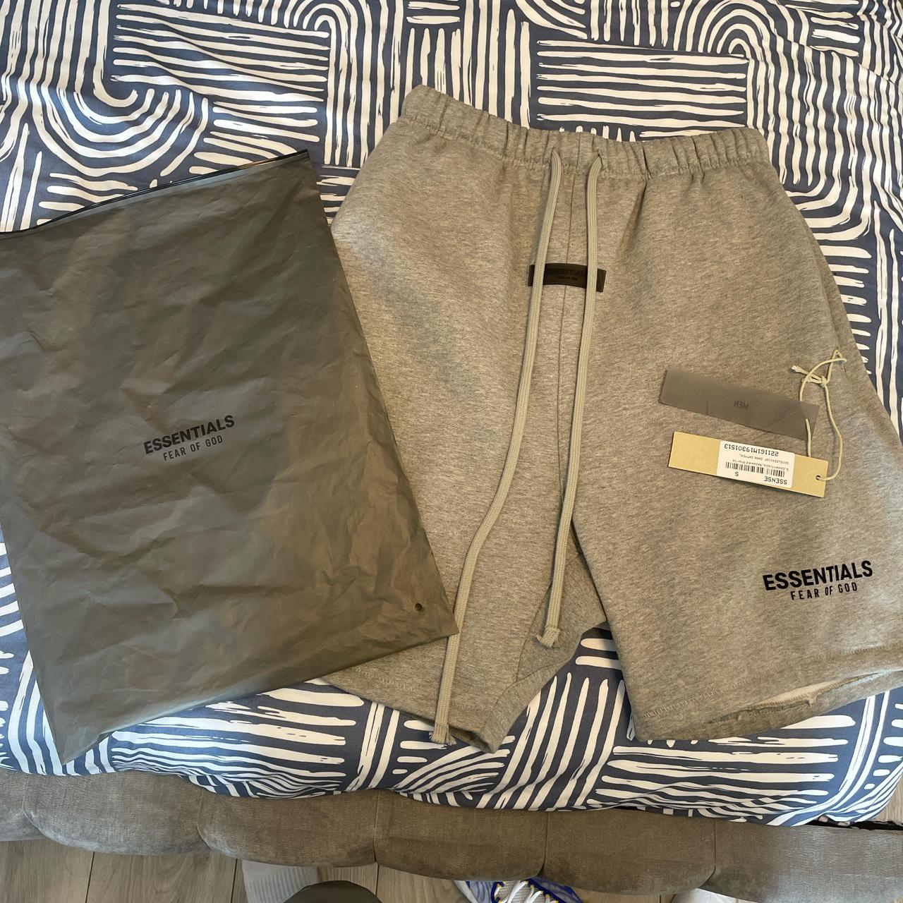 Dark oatmeal Essentials shorts brand new with tags... | Depop