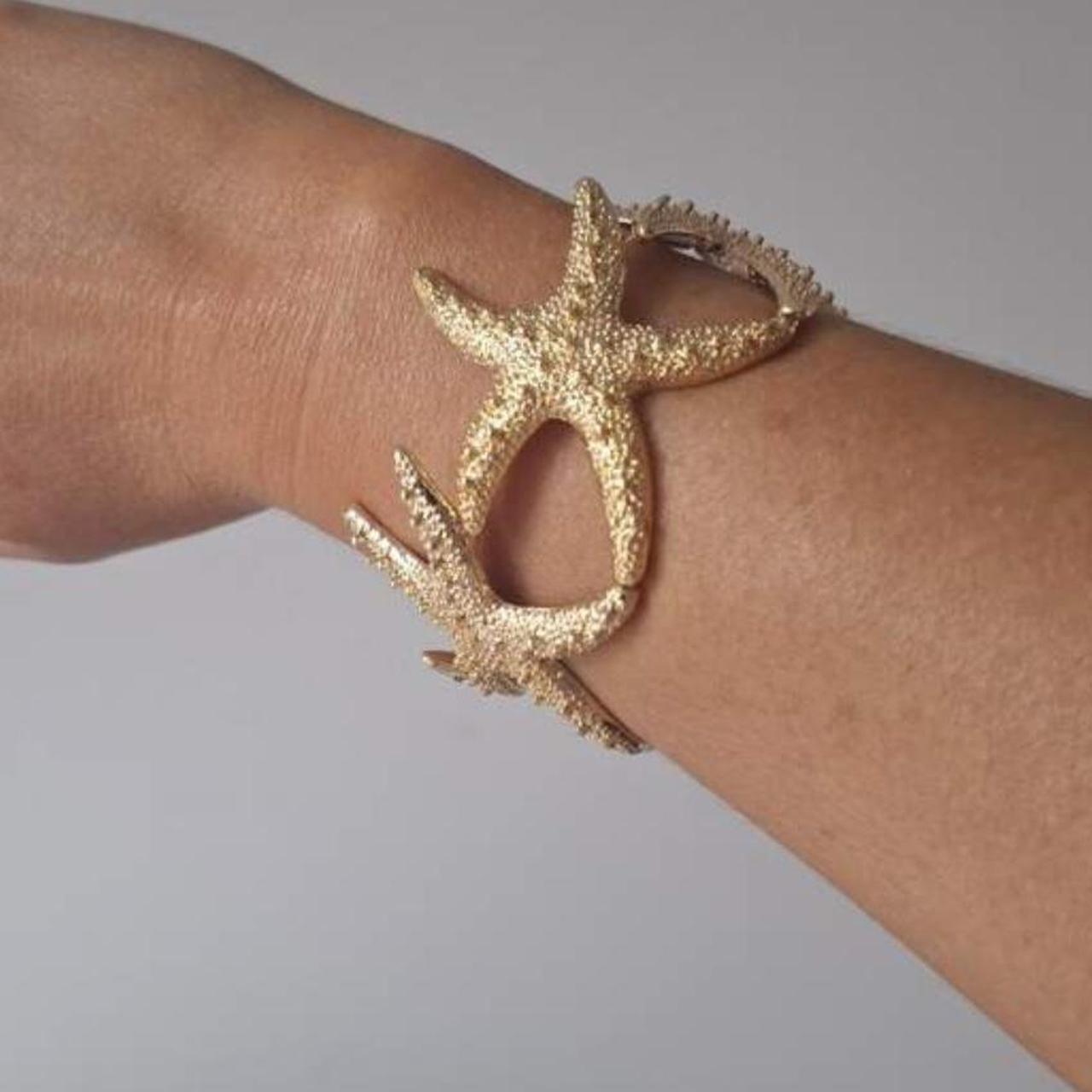Gold starfish bracelet bangle beach jewellery... - Depop