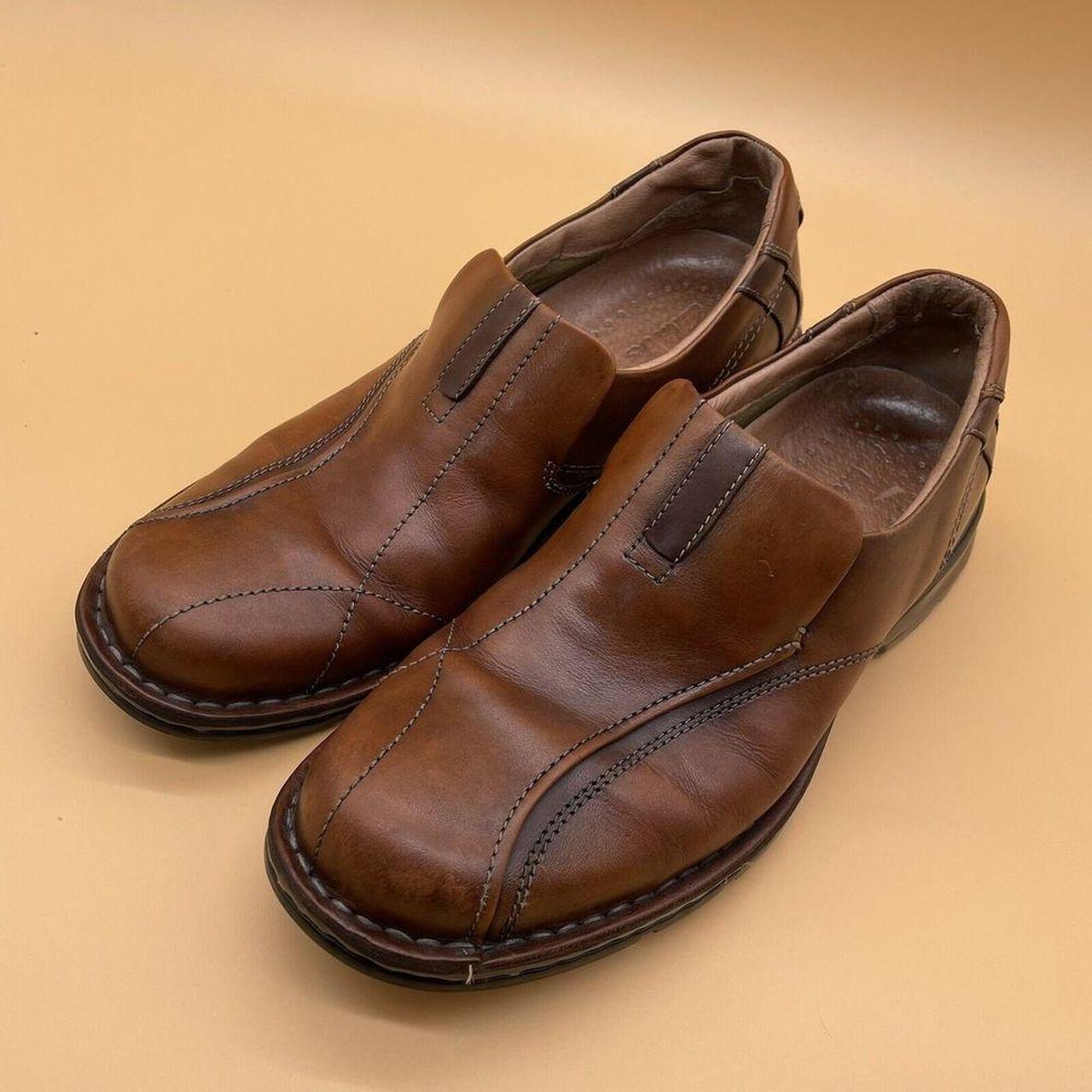 Clarks Escalade Loafer Shoes Brown Leather Casual... - Depop