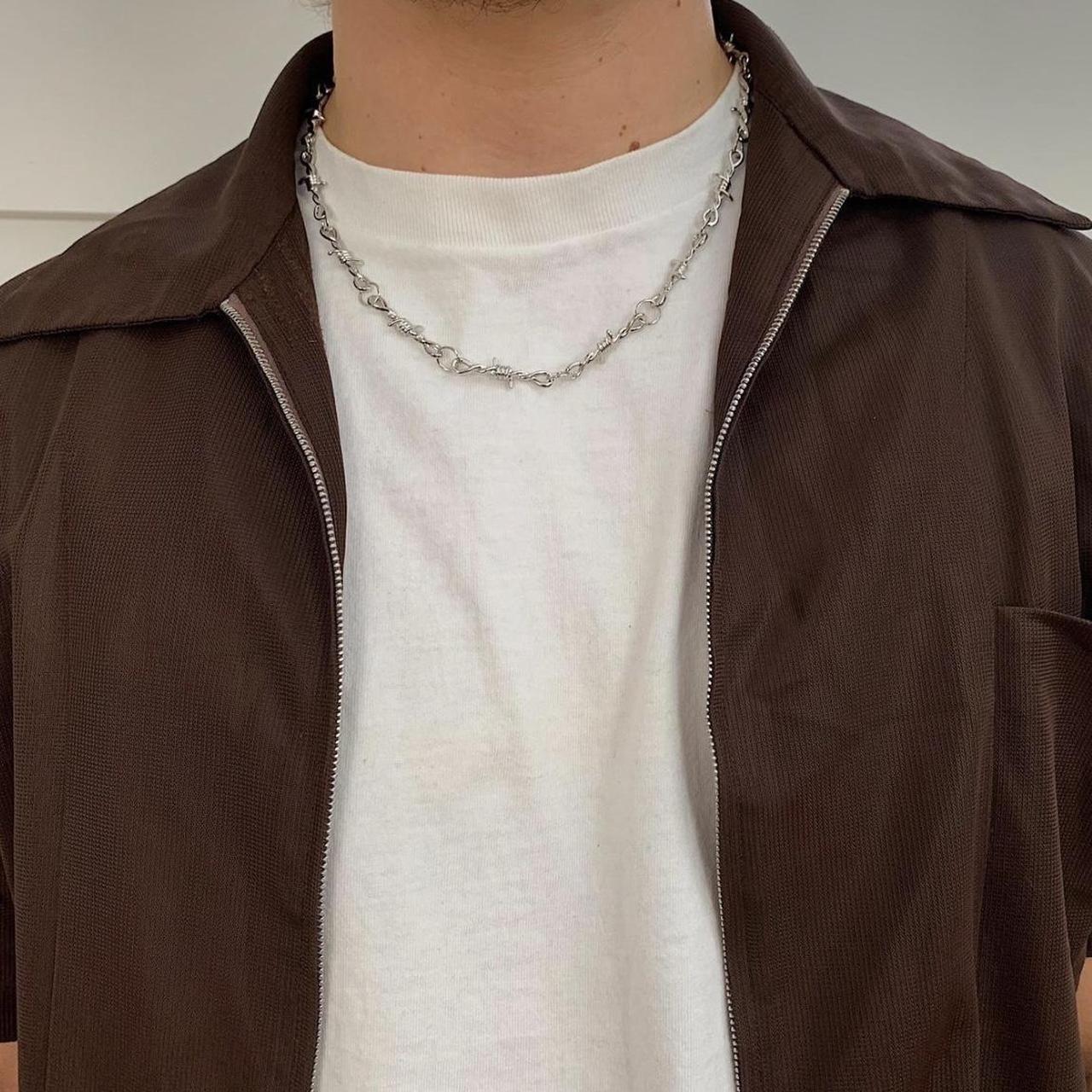 Vintage y2k style barb wire chain necklace 21... - Depop