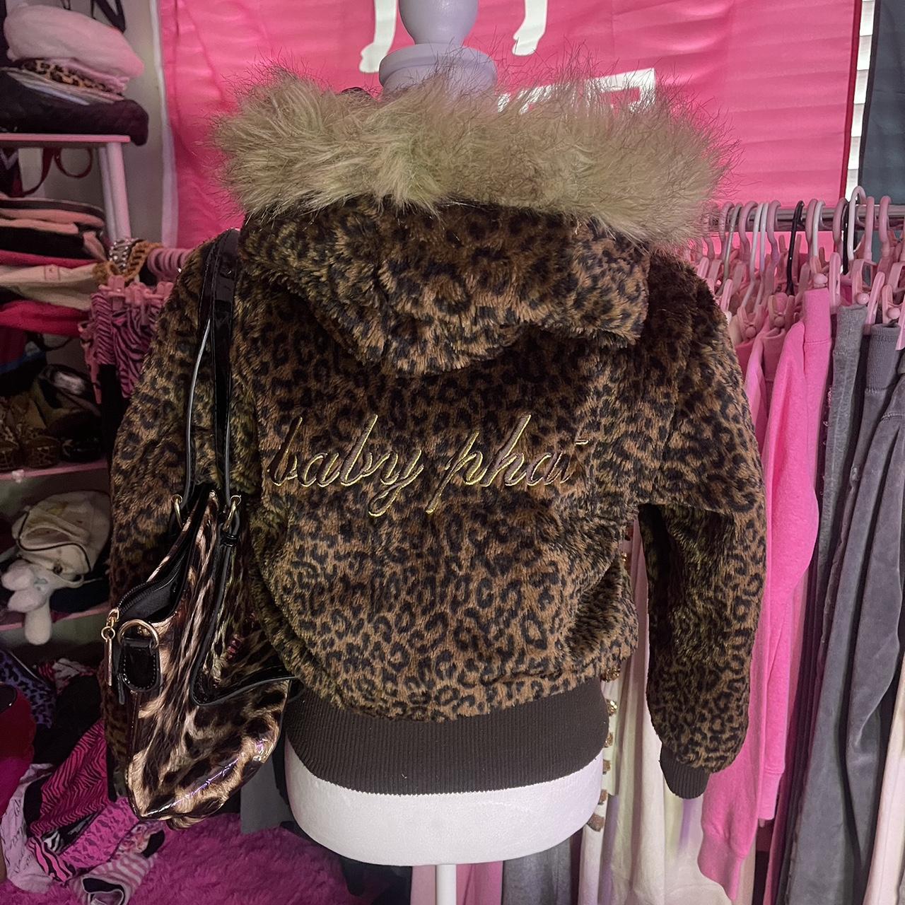 Super cute Y2K BABY PHAT LEOPARD FUR REVERSIBLE... - Depop