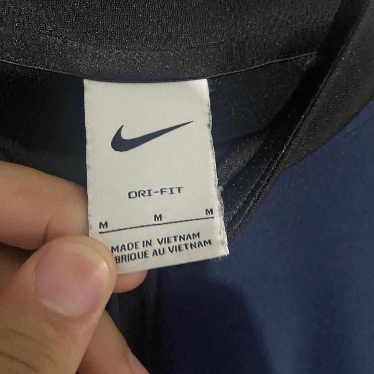 Nike dri fit tracksuit navy blue and black colour... | Depop
