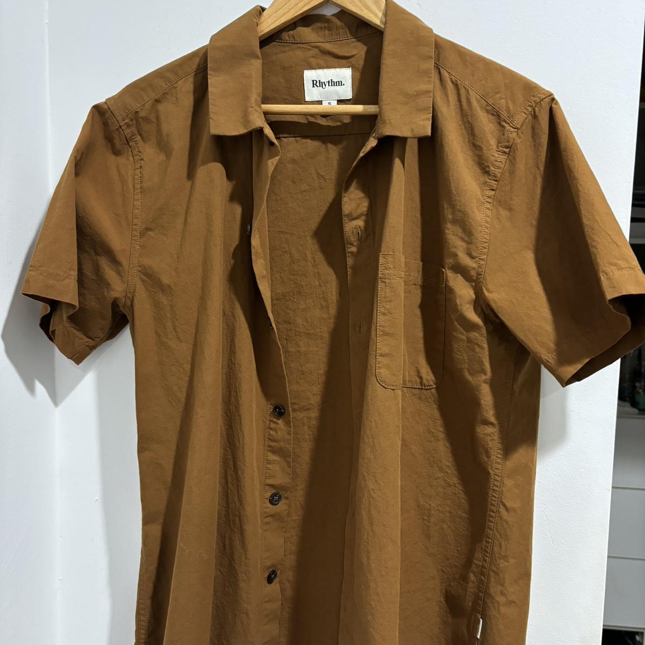 Rhythm brown button up shirt Never worn Original... | Depop
