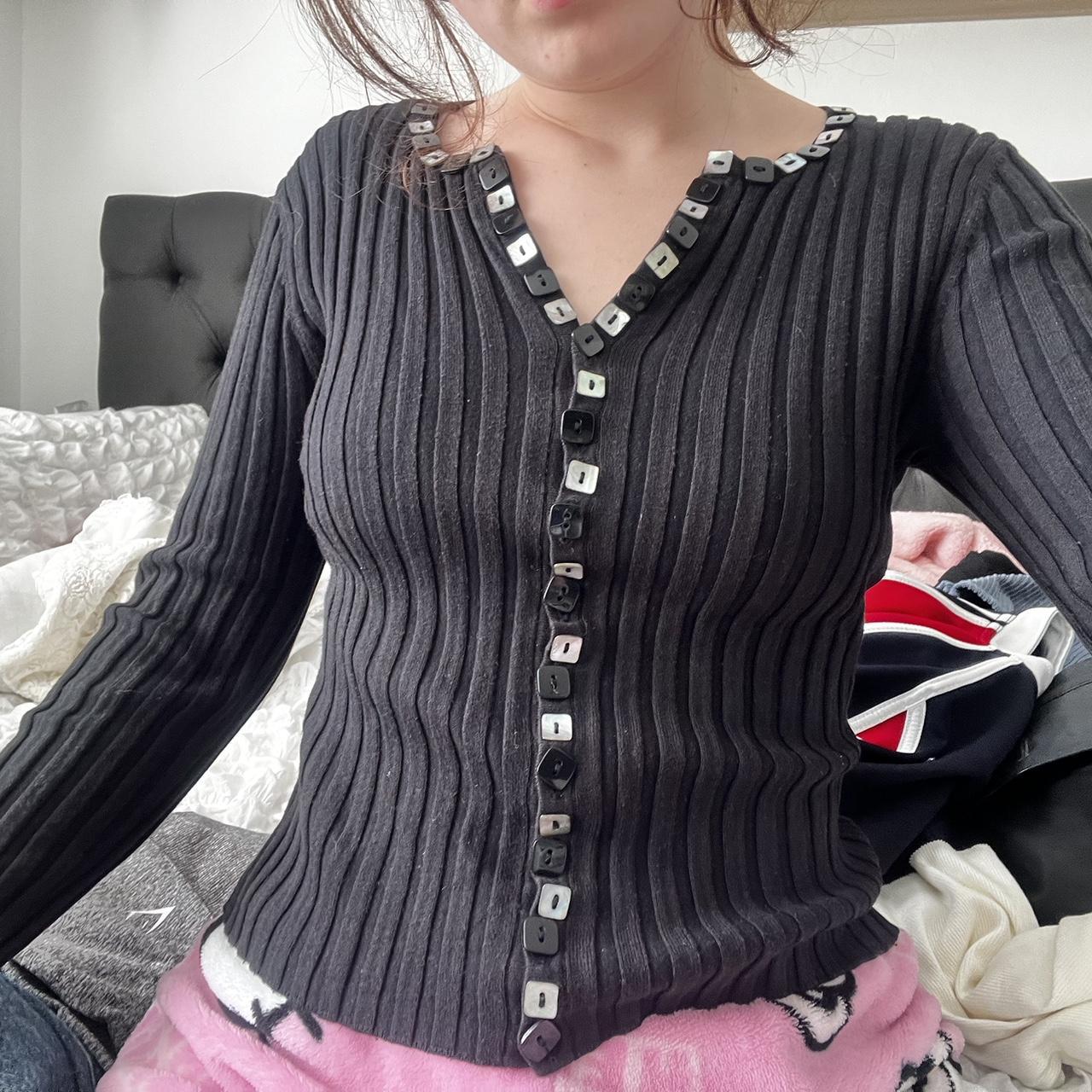 black cardigan type top brand: principles petite... - Depop