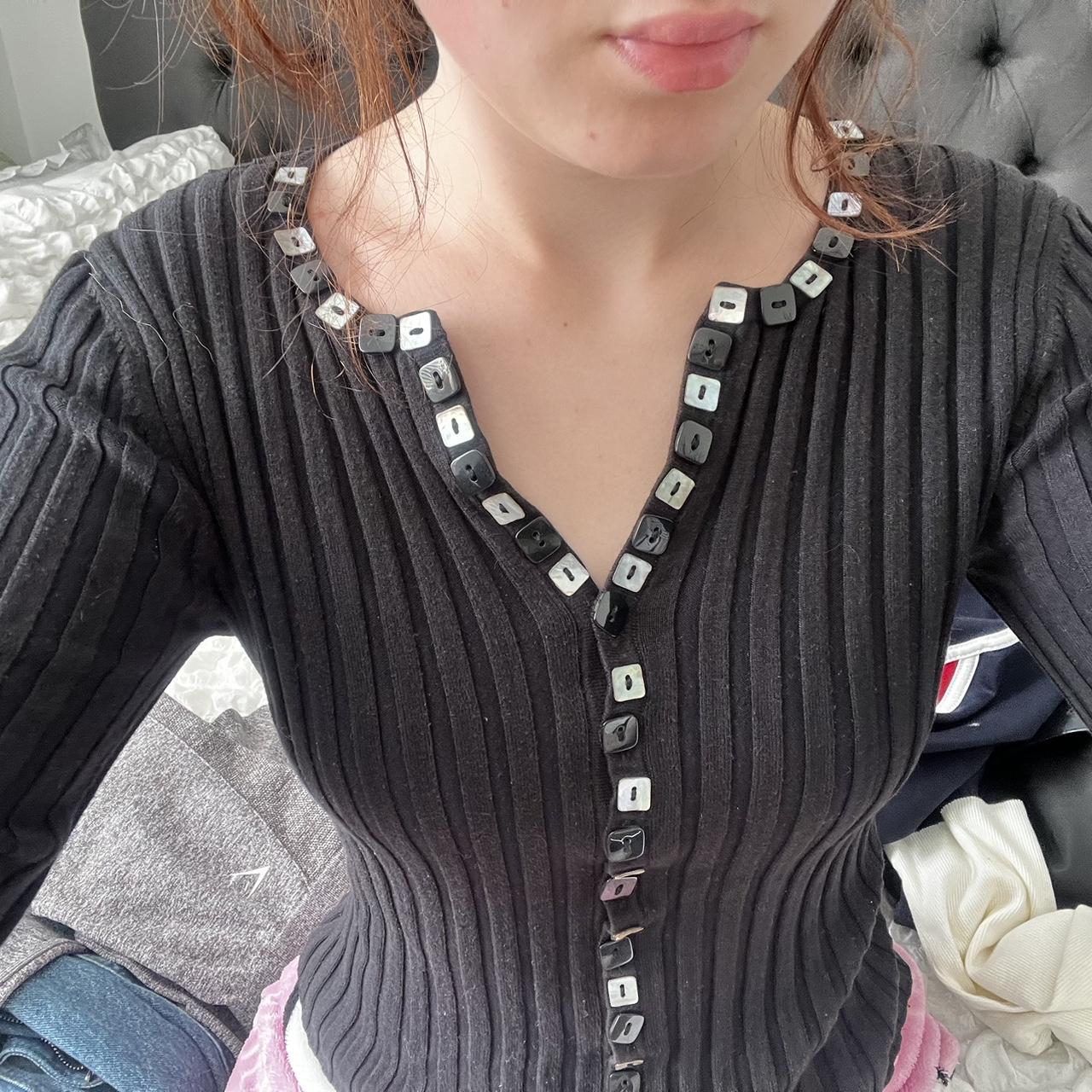 black cardigan type top brand: principles petite... - Depop