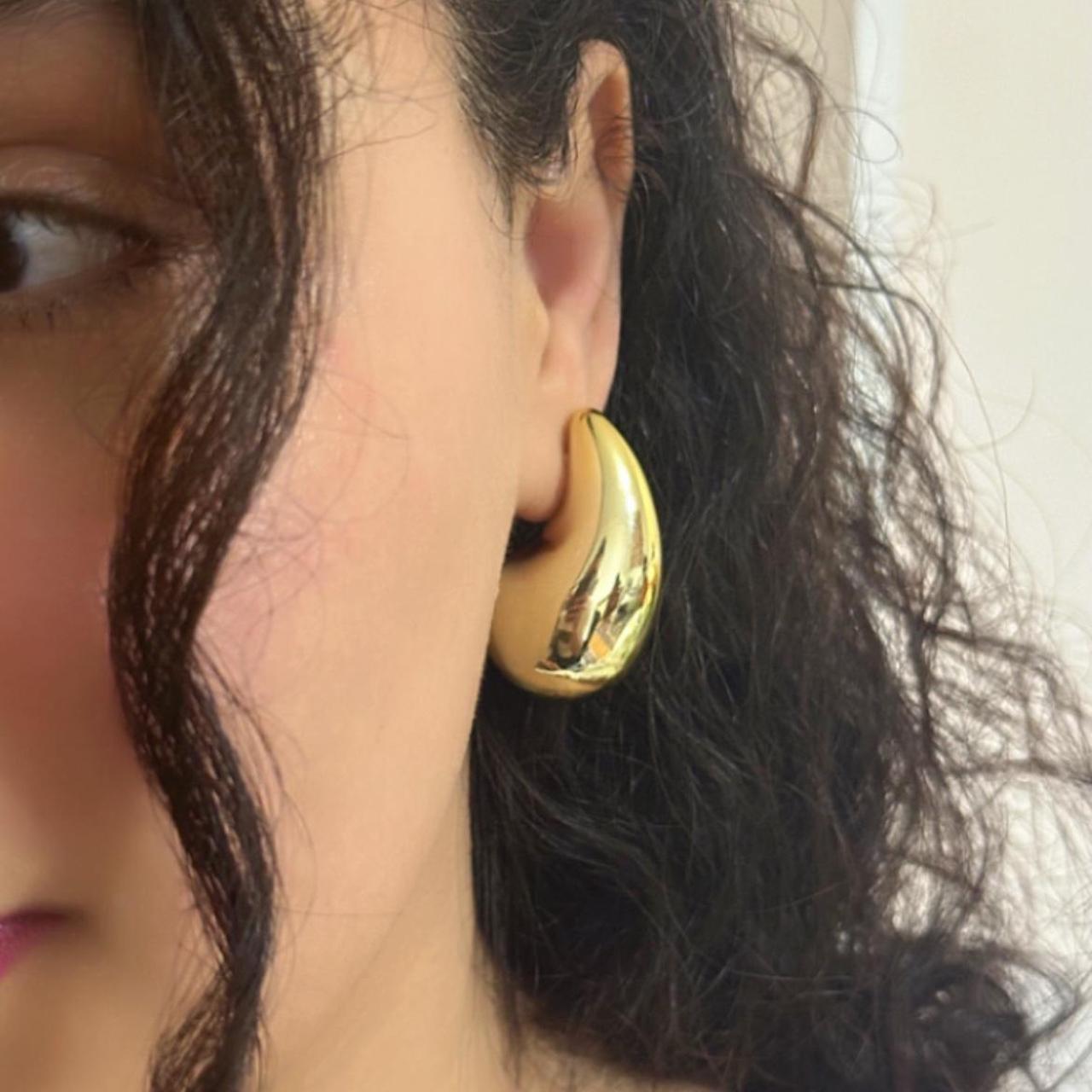 Gold Color - Drop Earrings 40mm long Brand New -... - Depop