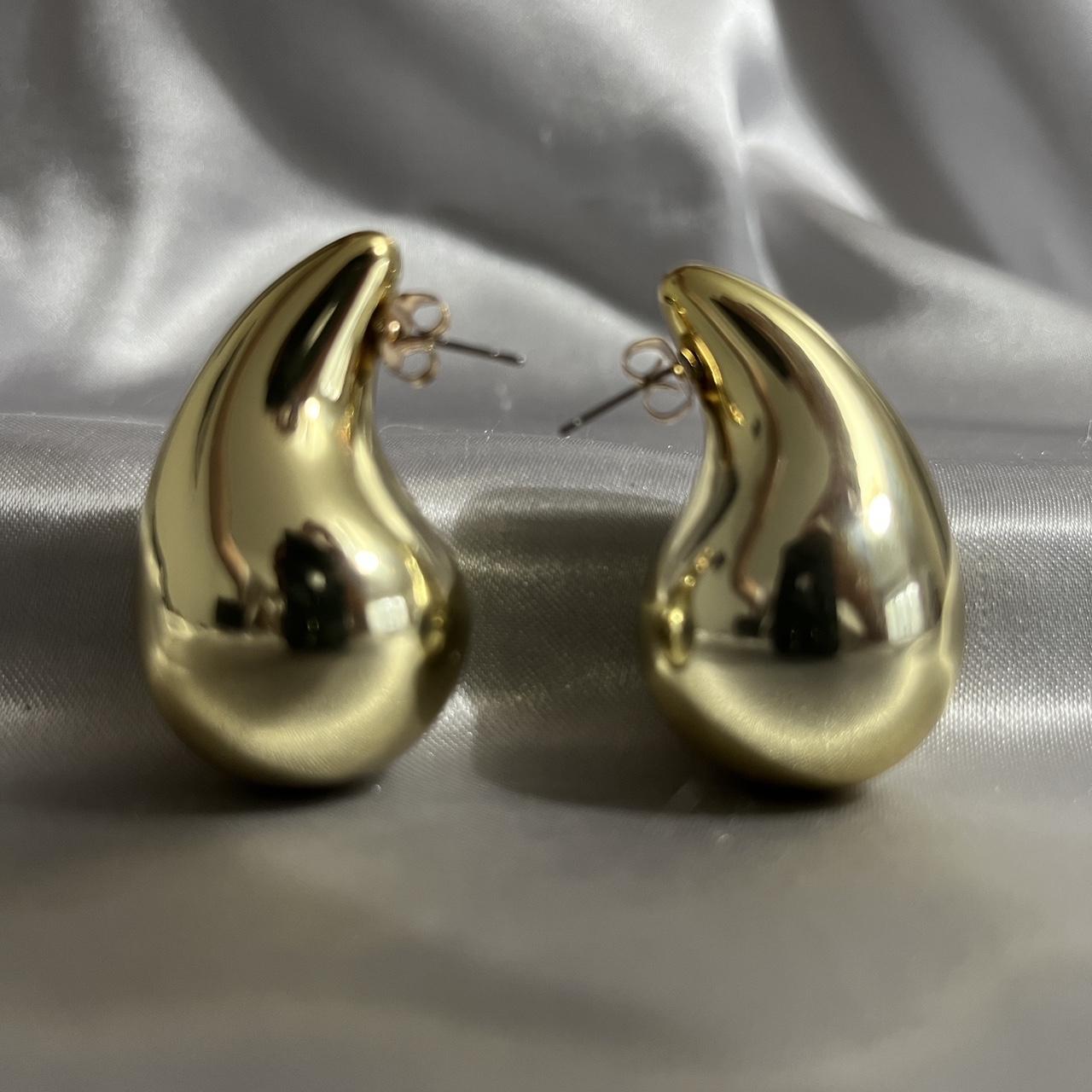 Gold Color - Drop Earrings 40mm long Brand New -... - Depop