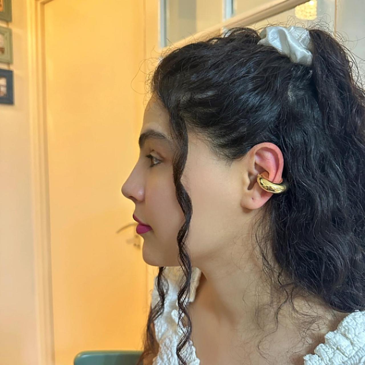 Gold Color Ear Cuff - Stylish C Shaped Ear Jewelry... - Depop