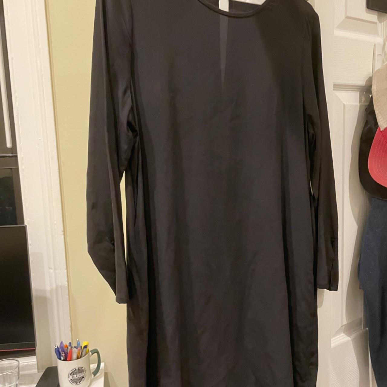 Everlane Black Silk Dress Lightly used, in good... - Depop