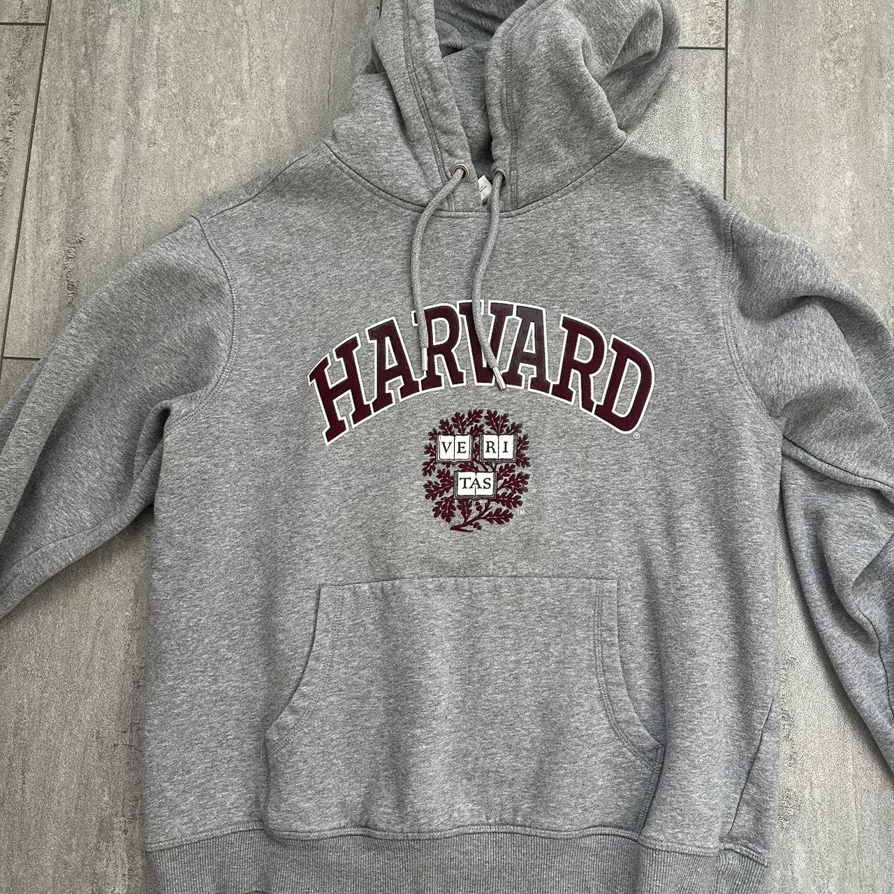 comfy grey Harvard hoodie size M #preppy #aesthetic... | Depop
