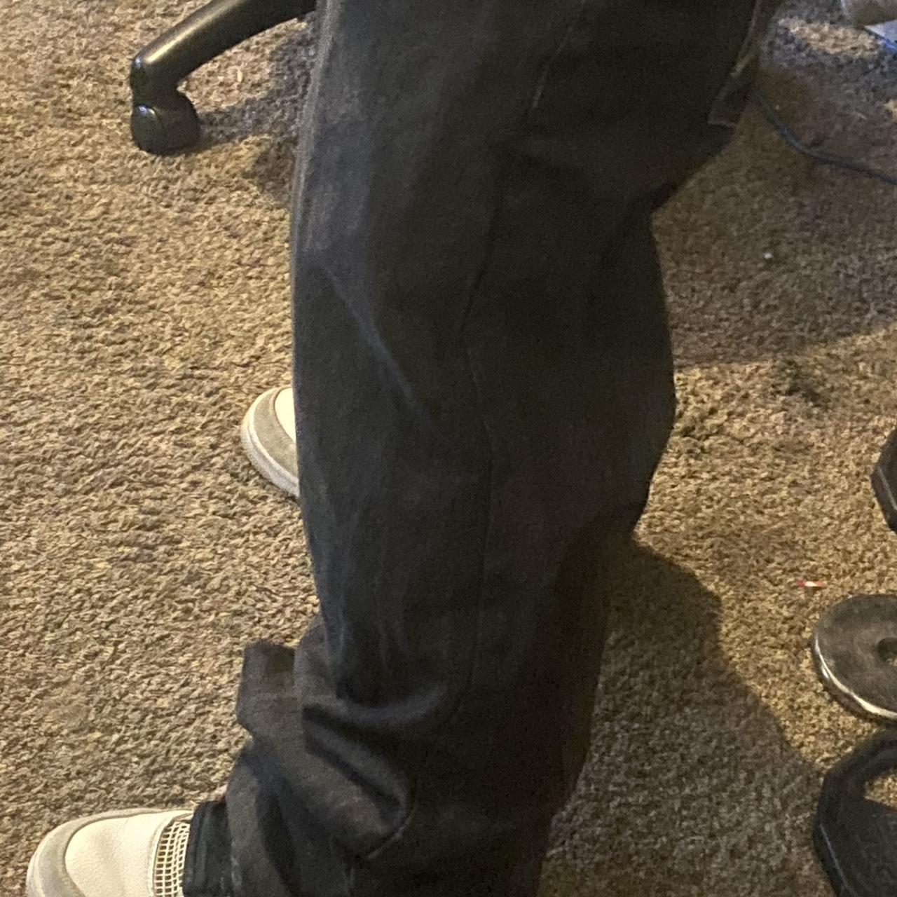 Baggy black jeans 40x36 (Tuff pair def wear a belt... - Depop
