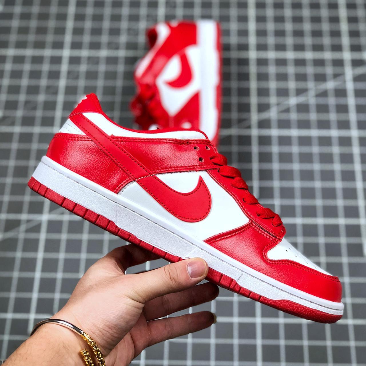 Nike Dunk Low SP White/University Red The package... - Depop