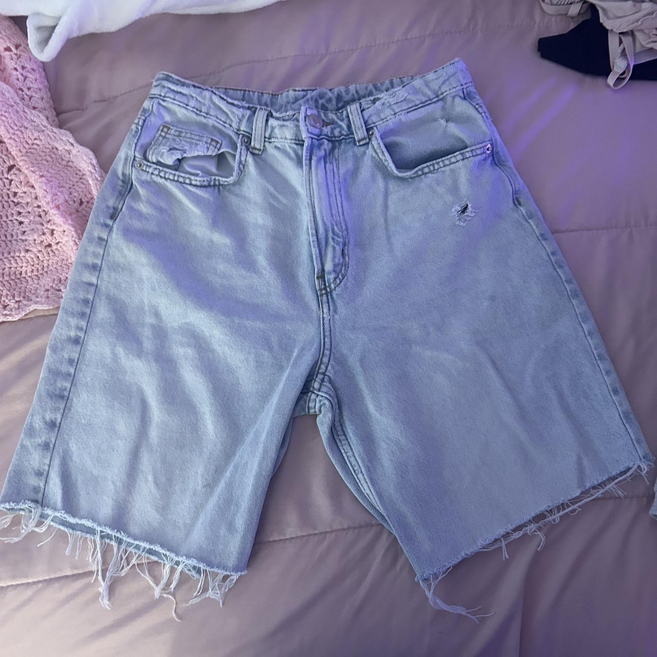Cute light blue jorts warn once - Depop
