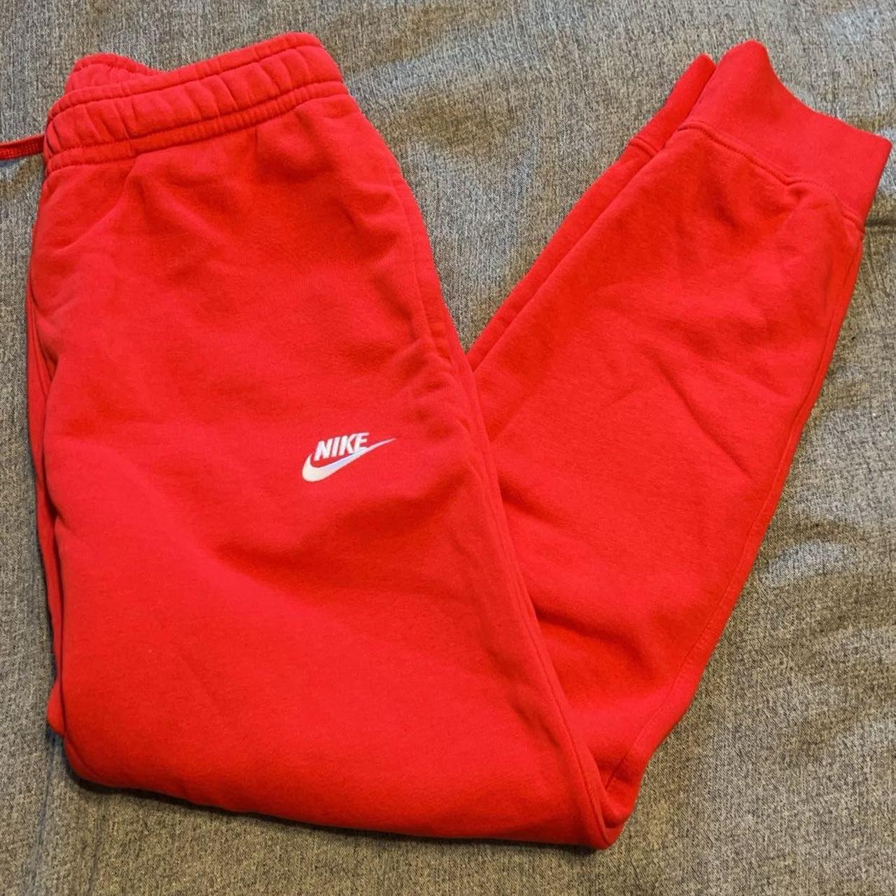 red nike sweatpants size small never worn! - Depop