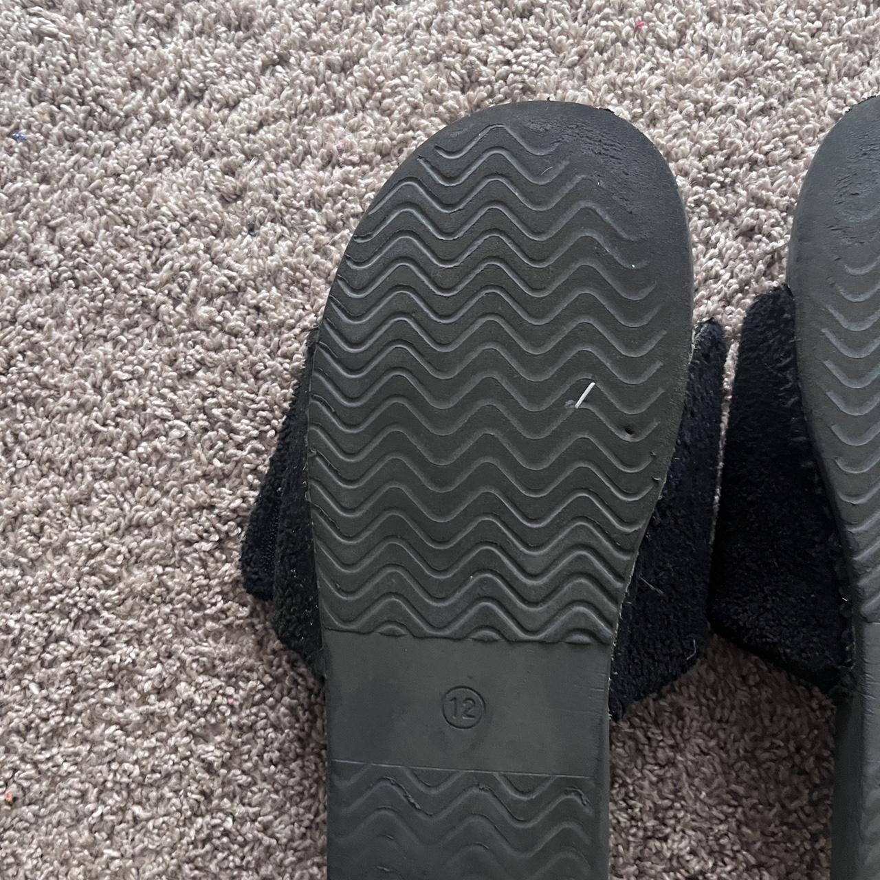 Black terry cloth slides goodfellow slides message... - Depop