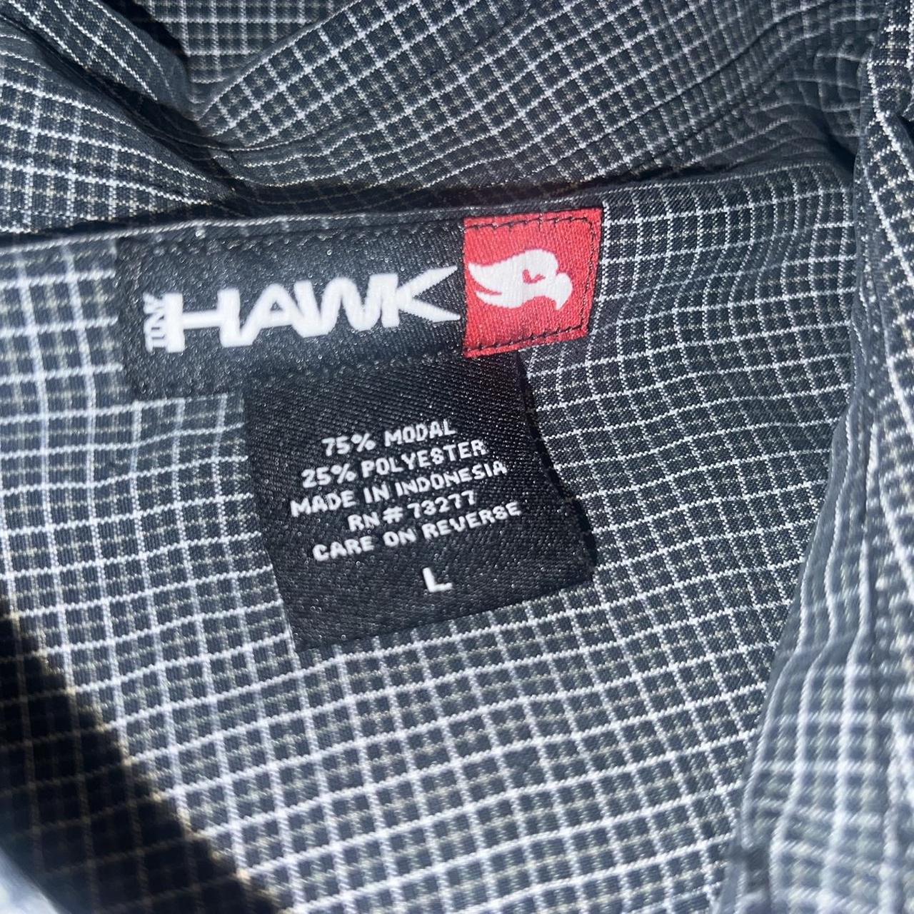 Tony Hawk, hawk tuah, talk tuah button up grey... - Depop