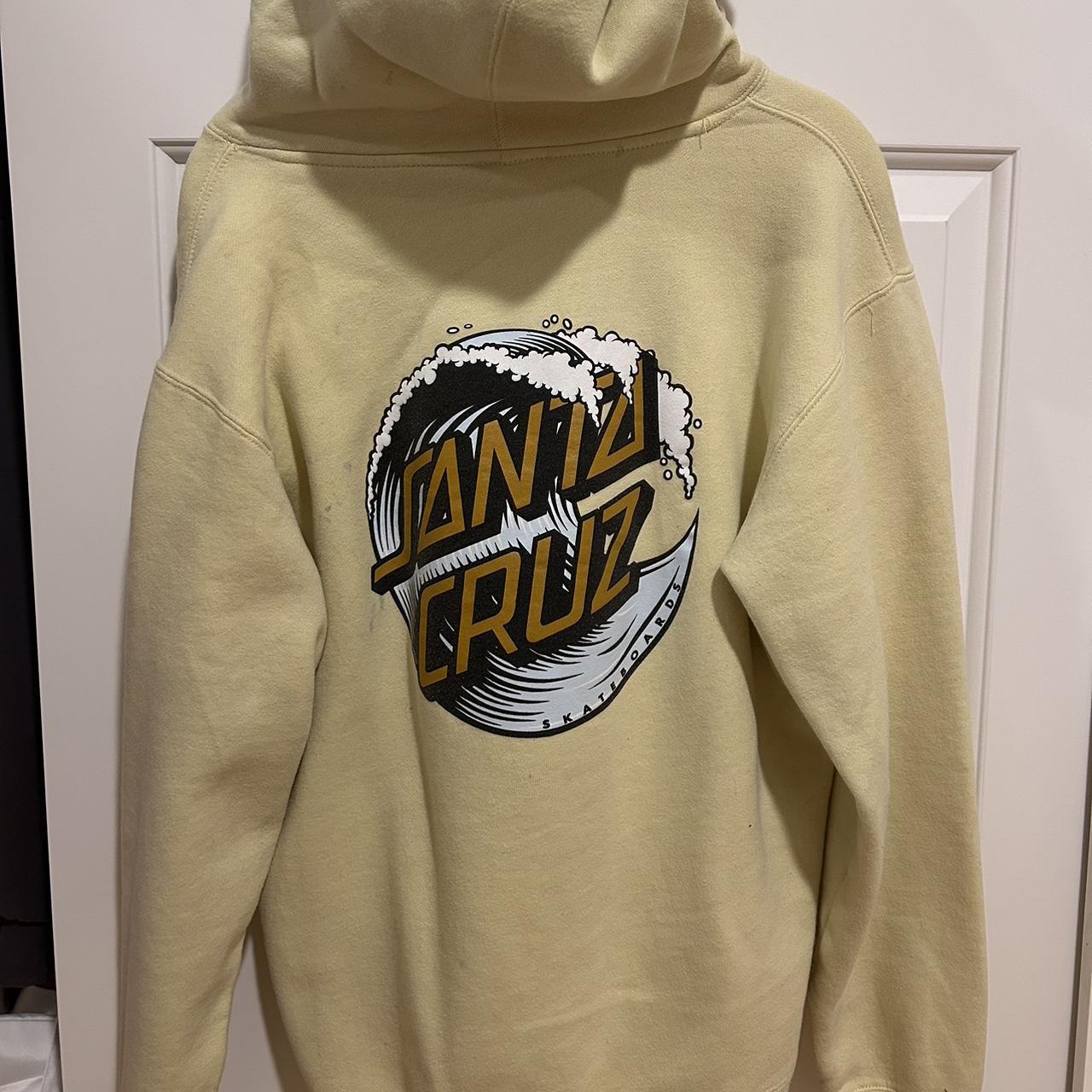 Yellow Santa Cruz hoodie. Cute yellow pastel hoodie.... - Depop
