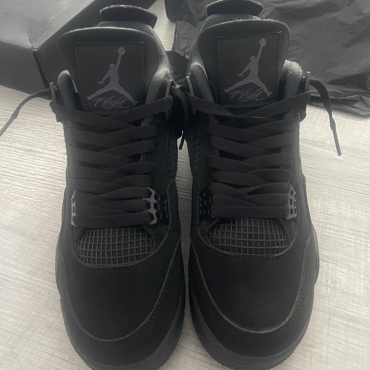 Black cat jordan 4 air jordan 4 aj4 flight black... - Depop