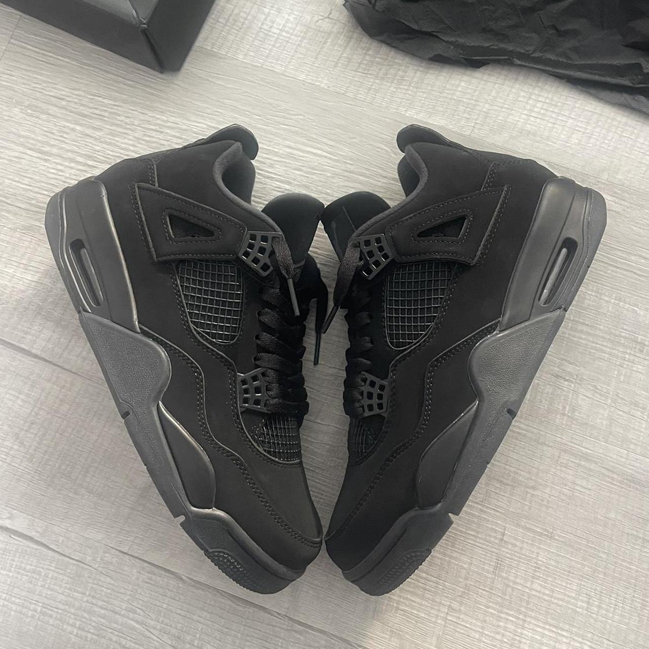 Black cat jordan 4 air jordan 4 aj4 flight black... - Depop