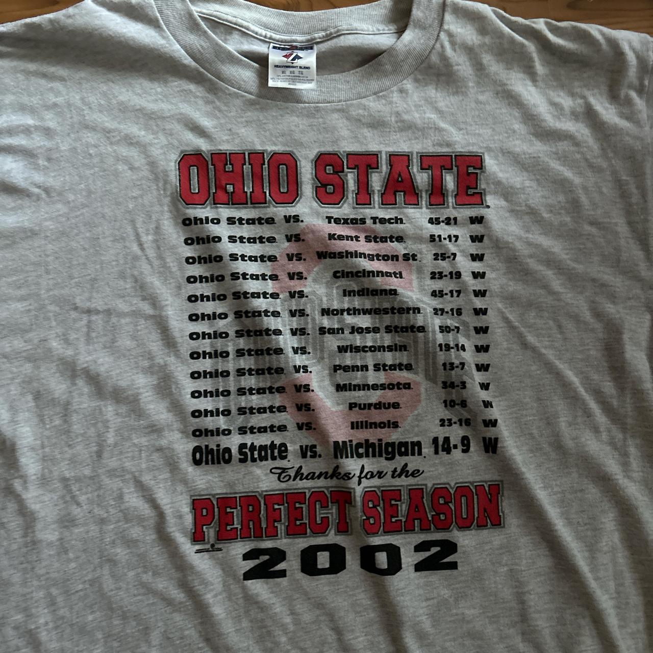 Ohio state 2002 perfect season print design T-shirt,... - Depop