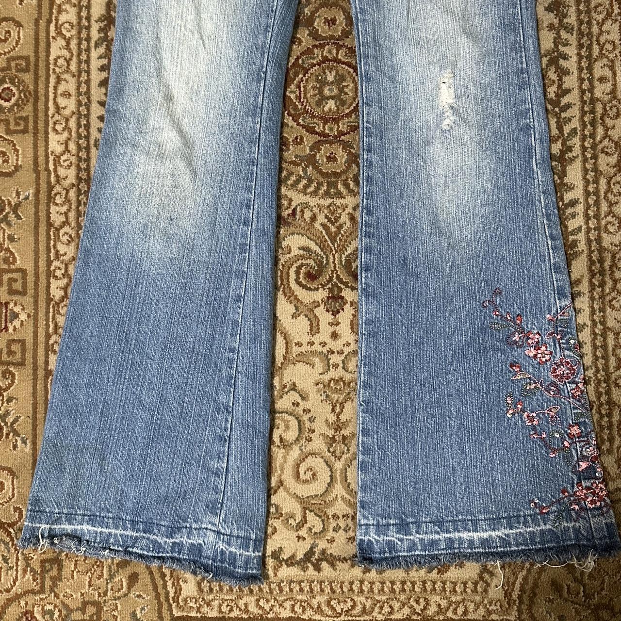 Im obsessed with these R4R flare jeans! The flower... | Depop