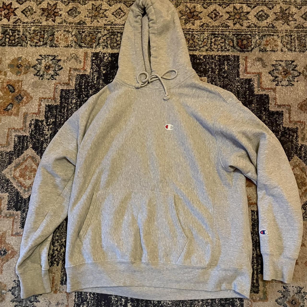 Champion reversed weave grey jumper Worn a handful... - Depop